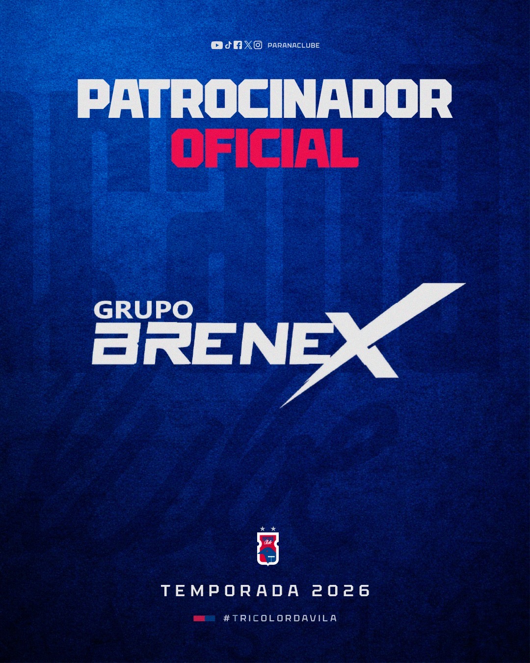 Grupo Brenex renova patrocínio com o Paraná Clube para 2026 - Paraná Clube